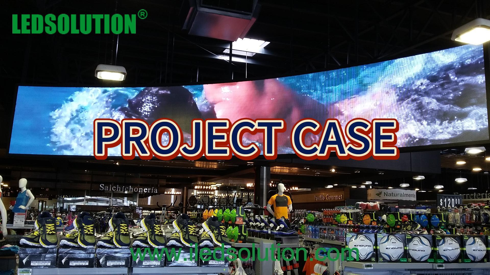 Curved LED Display Case for Supermarket in Mexcio | LEDSOLUTION: LED ...